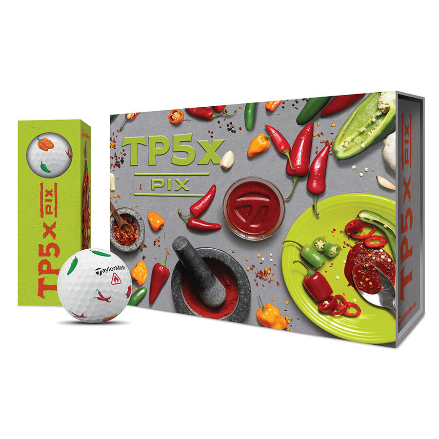 TaylorMade TM25 TP5/TP5x Pix Peppers Golf Balls - Dozen – Golf Warehouse NZ
