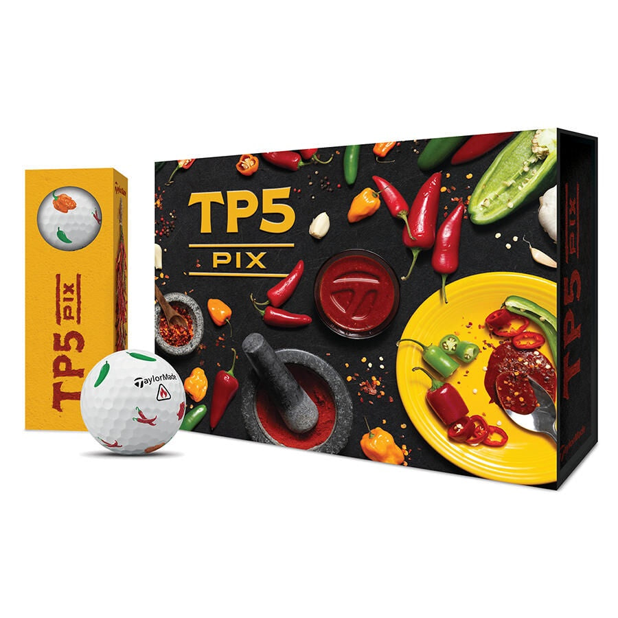TaylorMade TM25 TP5/TP5x Pix Peppers Golf Balls - Dozen – Golf Warehouse NZ
